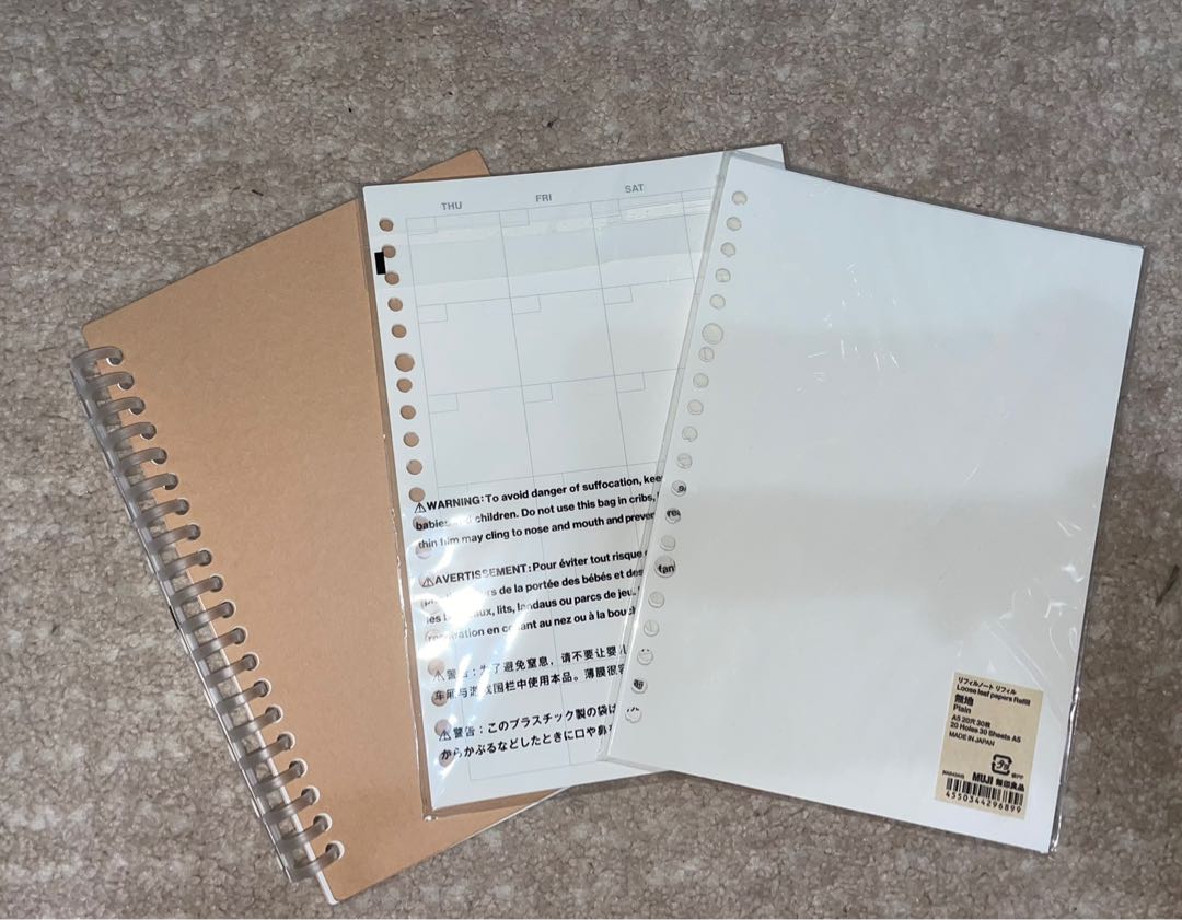 OFFICIAL muji hard cover and loose leaf papers (blank and monthly ...