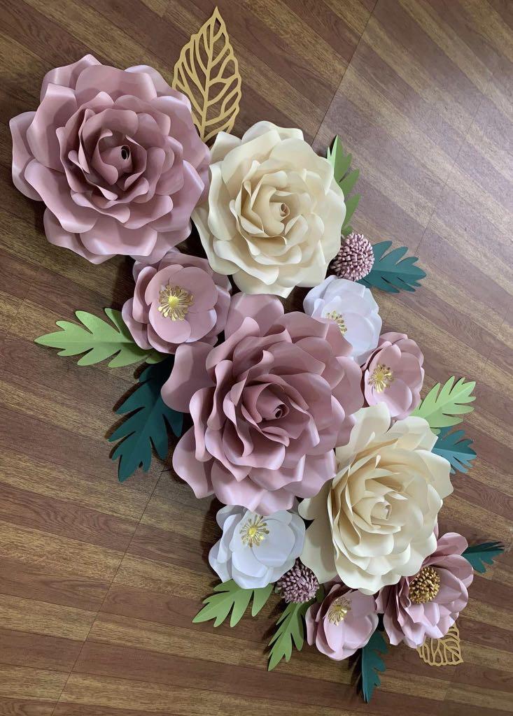 Paper Flowers for Backdrop, Furniture & Home Living, Home Decor, Wall ...