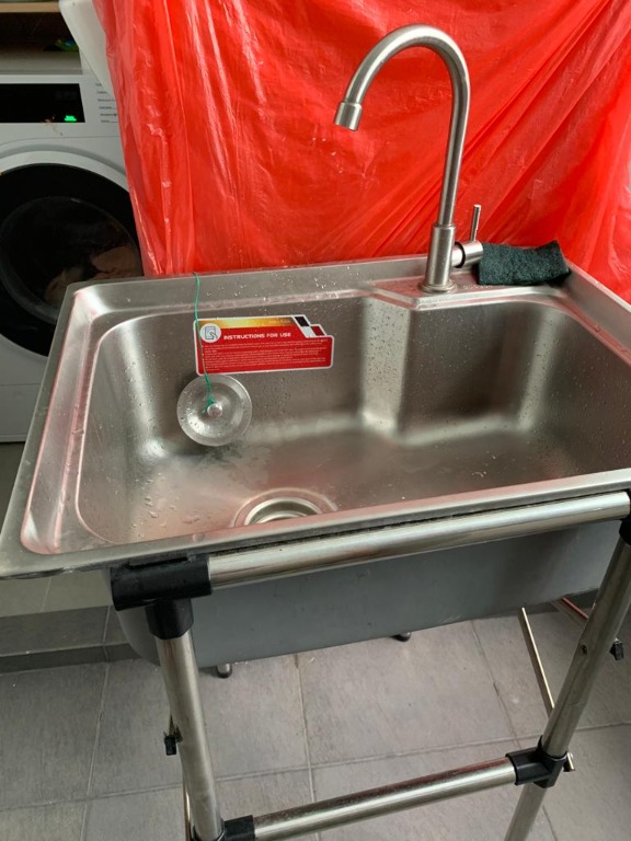 Stainless Steel Portable and Collapsable Kitchen Sink, Furniture & Home ...