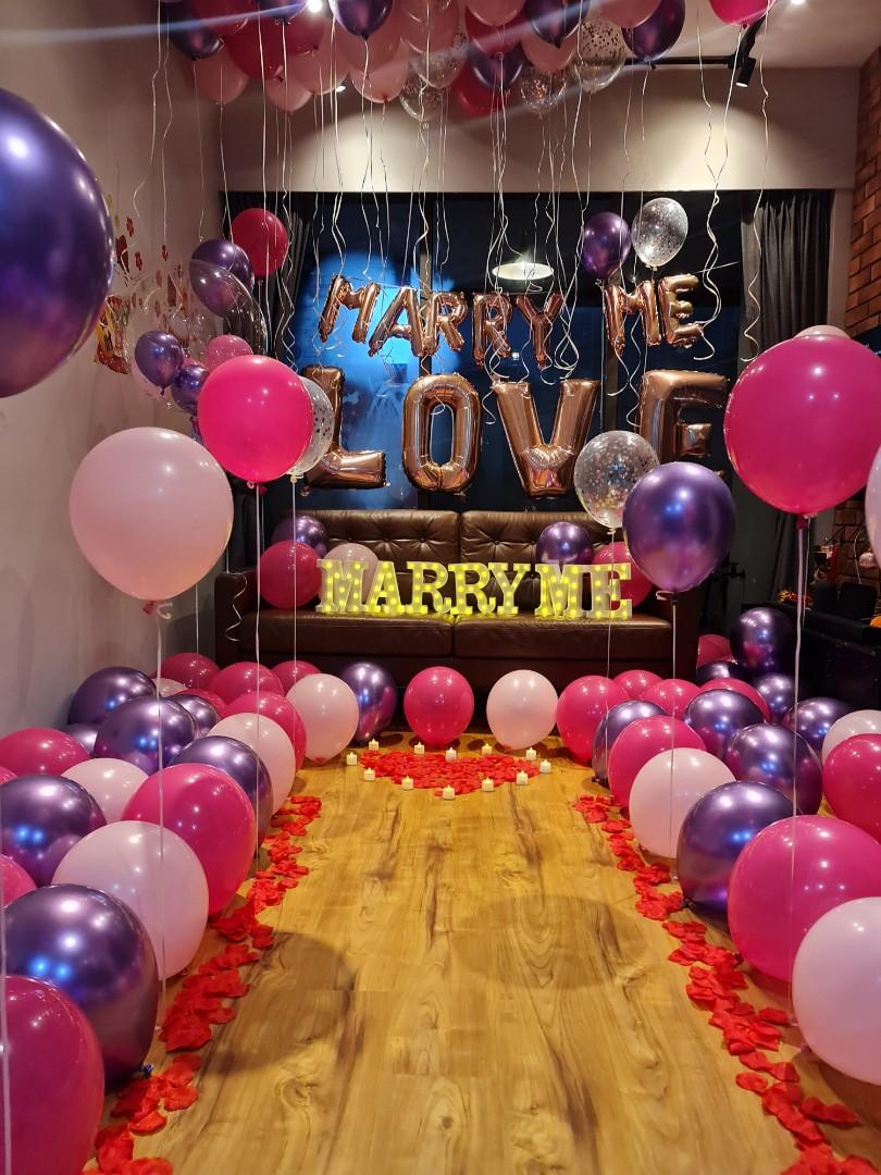 Proposal decorations, marry me set up, birthday decoration, helium ...
