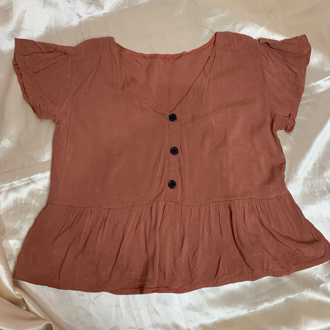 Rust Top, Women's Fashion, Tops, Blouses on Carousell