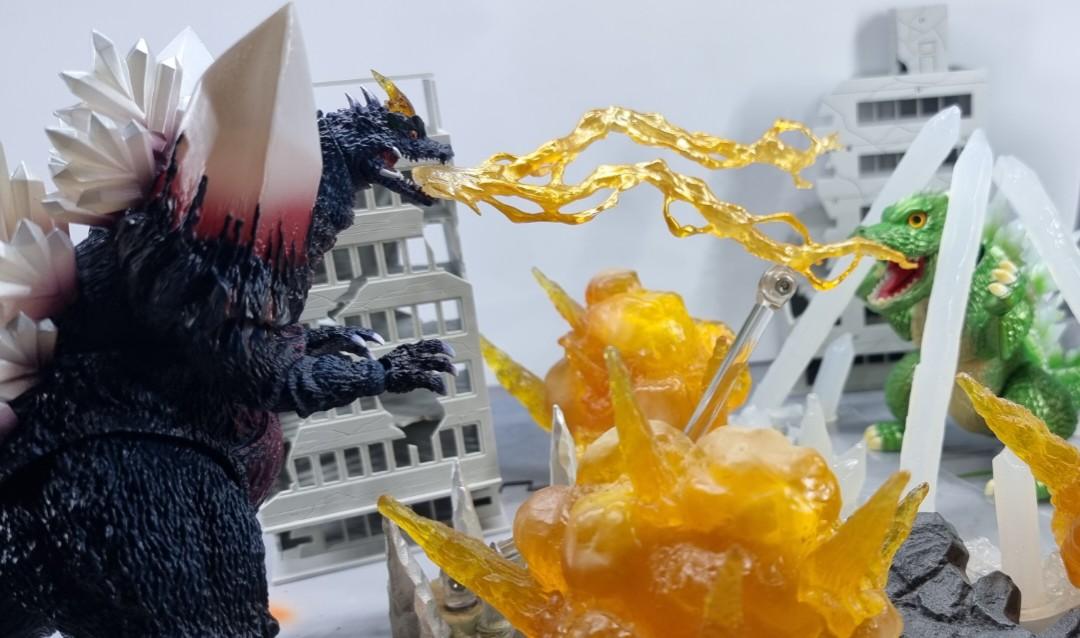 S.h.monsterarts custom paint n build model kit little godzilla baby ...