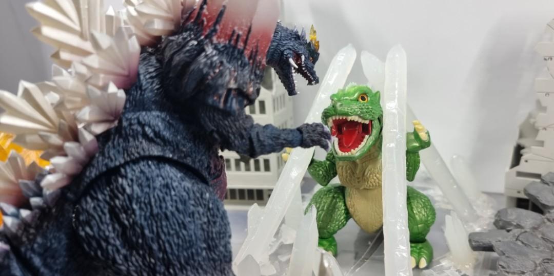 S.h.monsterarts custom paint n build model kit little godzilla baby ...