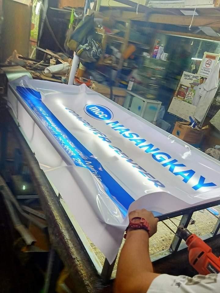Signage acrylic/stainless/build-up/brass, Furniture & Home Living ...