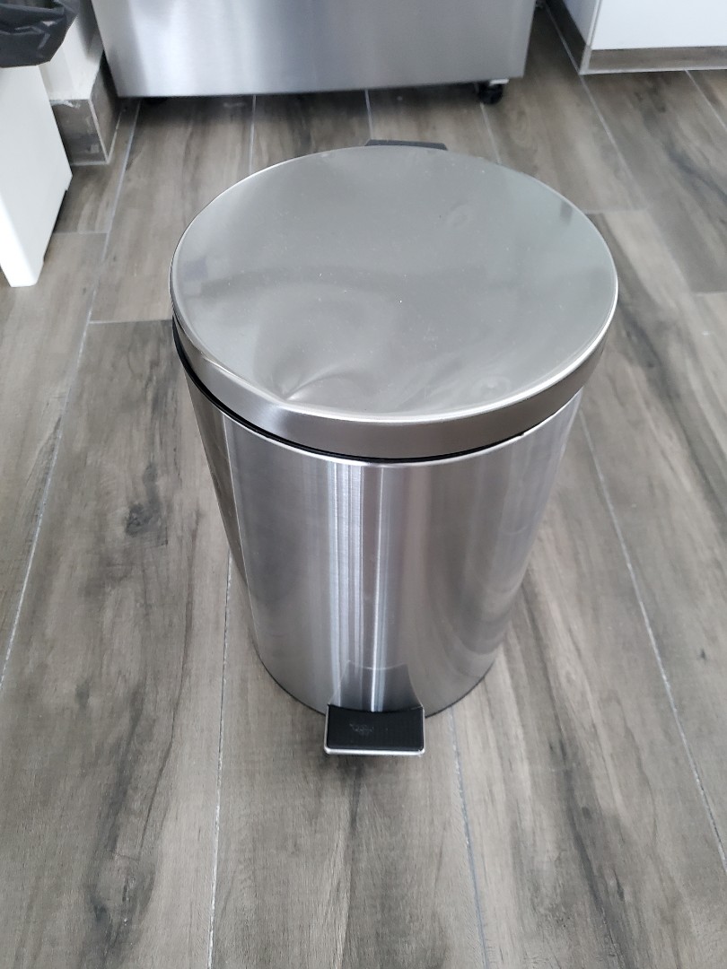 Silver Metal Waste Bin, Furniture & Home Living, Cleaning & Homecare ...
