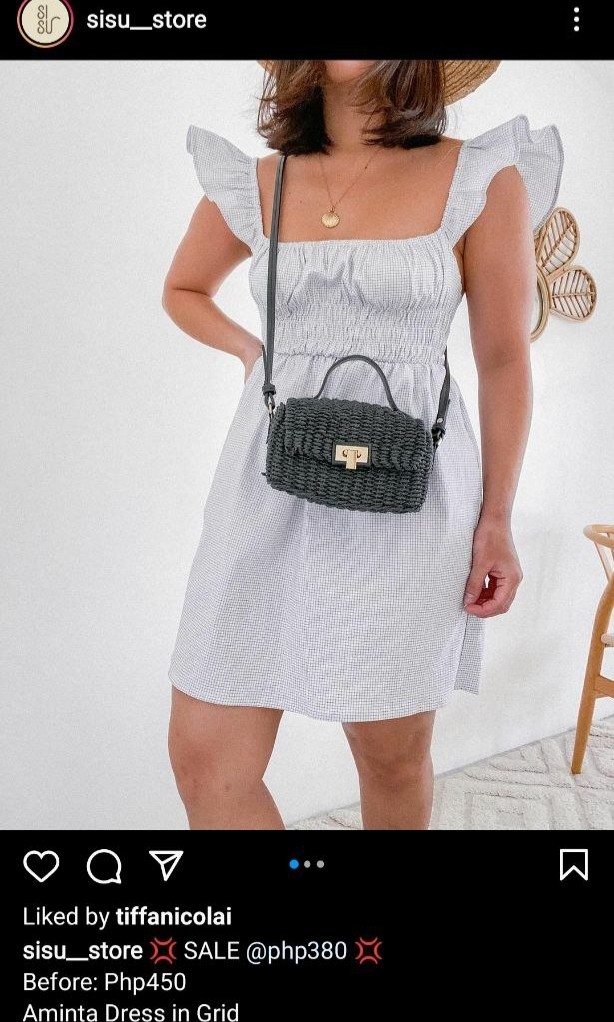 Sisu_store Aminta Ruffle Dress in Grid, Women's Fashion, Dresses & Sets, Dresses on Carousell