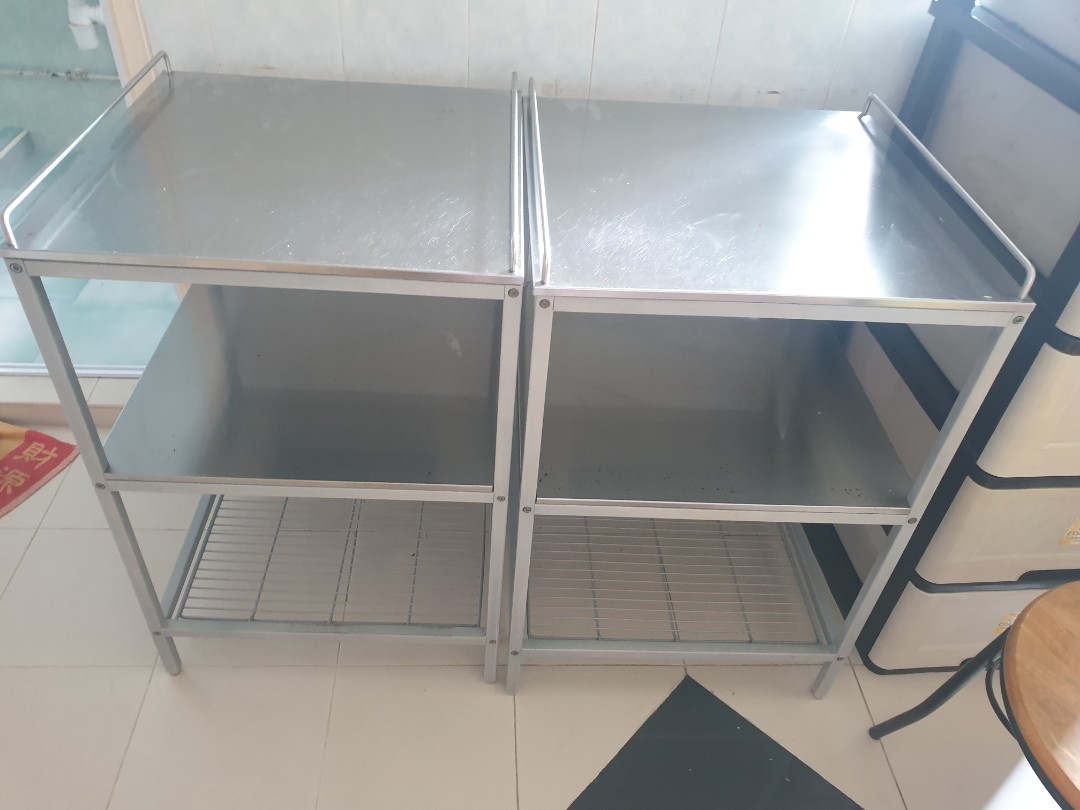 Stainless Steel Kitchen Island, Furniture & Home Living, Furniture ...