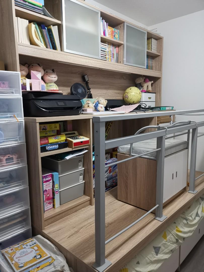 Study Table Set with Pull out Bed, Furniture & Home Living, Furniture ...