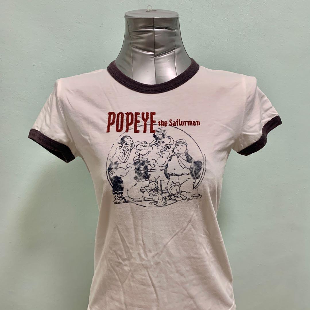 Uniqlo Popeye the Sailorman Ringer Tee, Women's Fashion, Tops, Shirts ...