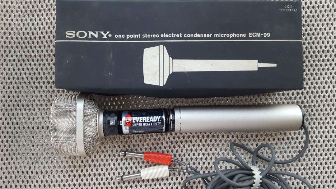 Vintage Sony ECM-99 One Point Stereo Condenser Microphone, Audio ...