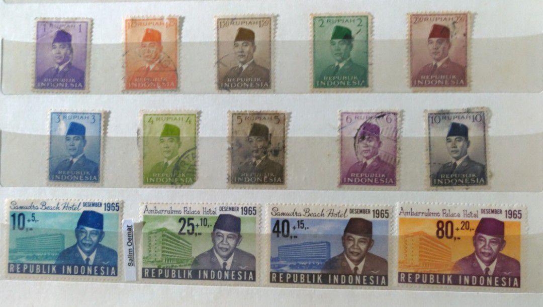 Vintage stamps#fyp 14 buah perangko bung karno,seri soekarno 1965 ...