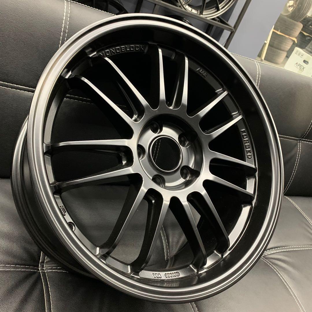 18” Rays RE30 Matte Black, Car Accessories, Tyres & Rims on Carousell