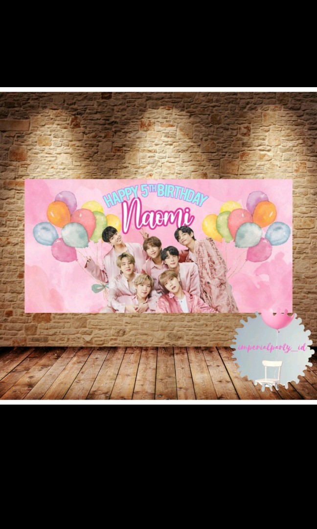 BTS backdrop/ BTS birthday/ BTS balloon, Hobbies & Toys, Stationery ...