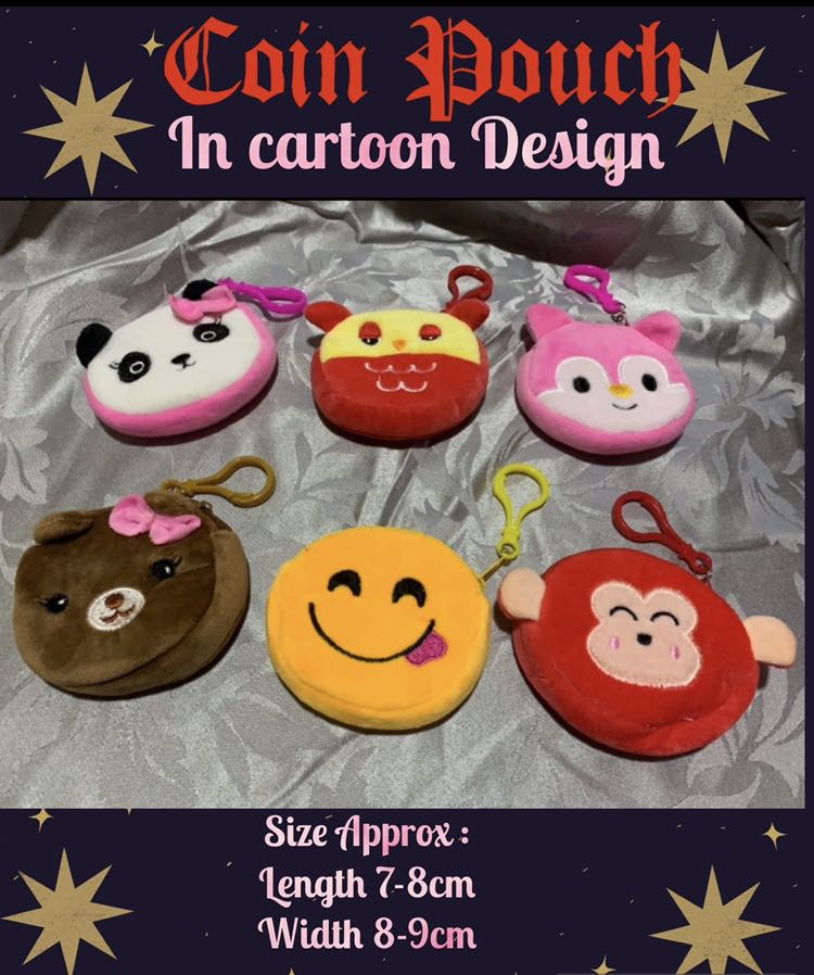 Coins Pouch in Cartoon Design, Women's Fashion, Bags & Wallets, Purses ...