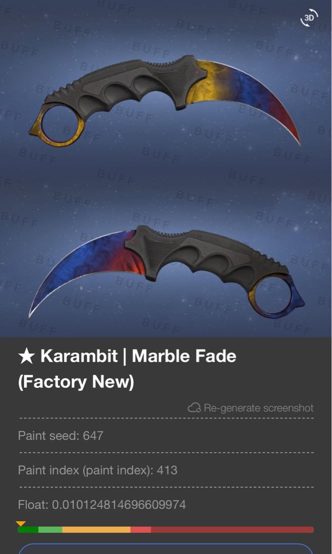 CSGO KARAMBIT MARBLE FADE FIRE AND ICE, Video Gaming, Gaming ...