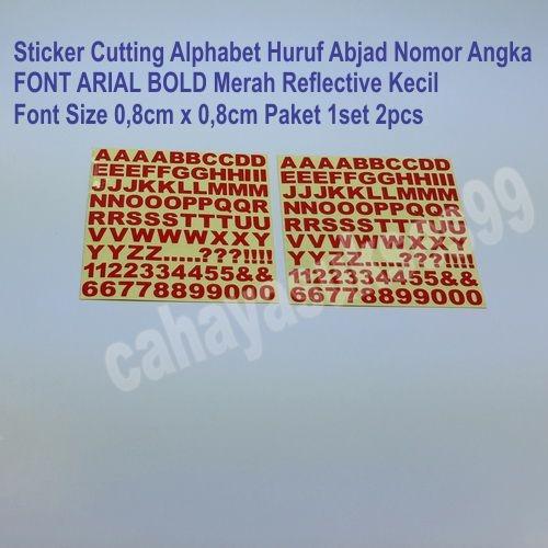 Cutting Sticker Huruf Abjad Alphabet Angka Nomor Font ARIAL Kecil 0,8cm ...