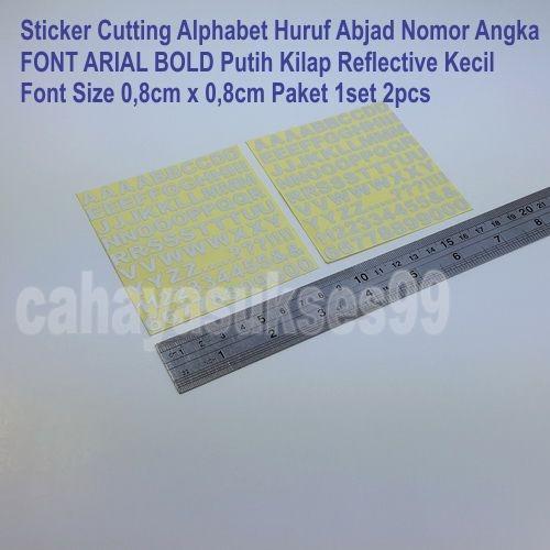 Cutting Sticker Huruf Abjad Alphabet Angka Nomor Font ARIAL Kecil 0,8cm ...