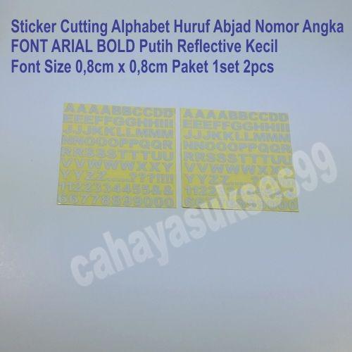 Cutting Sticker Huruf Abjad Alphabet Angka Nomor Font ARIAL Kecil 0,8cm ...