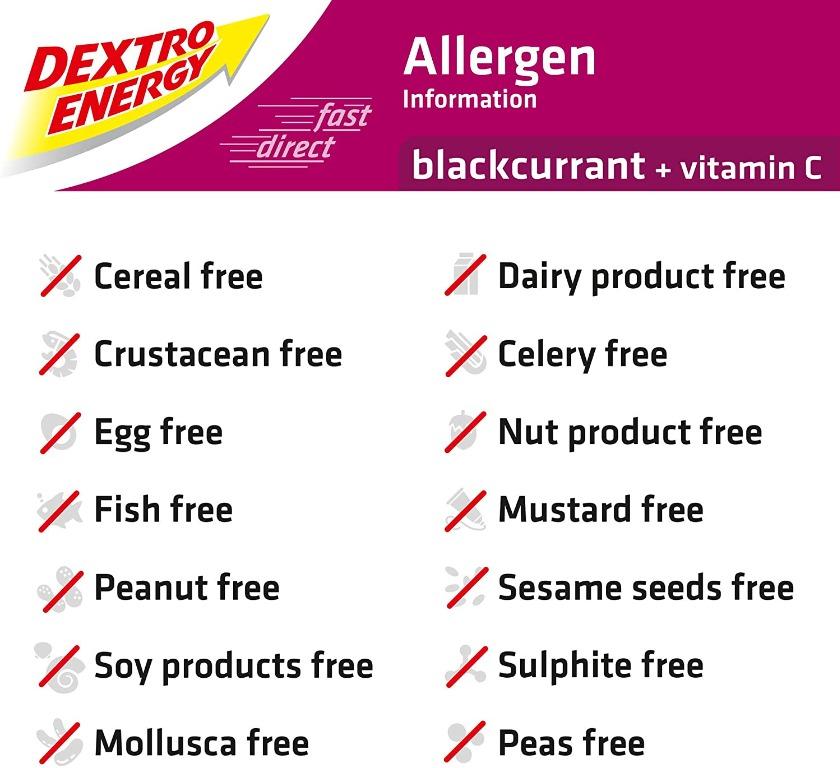 Dextro Energy Blackcurrant Glucose tablets with Vitamin C, Double pack ...