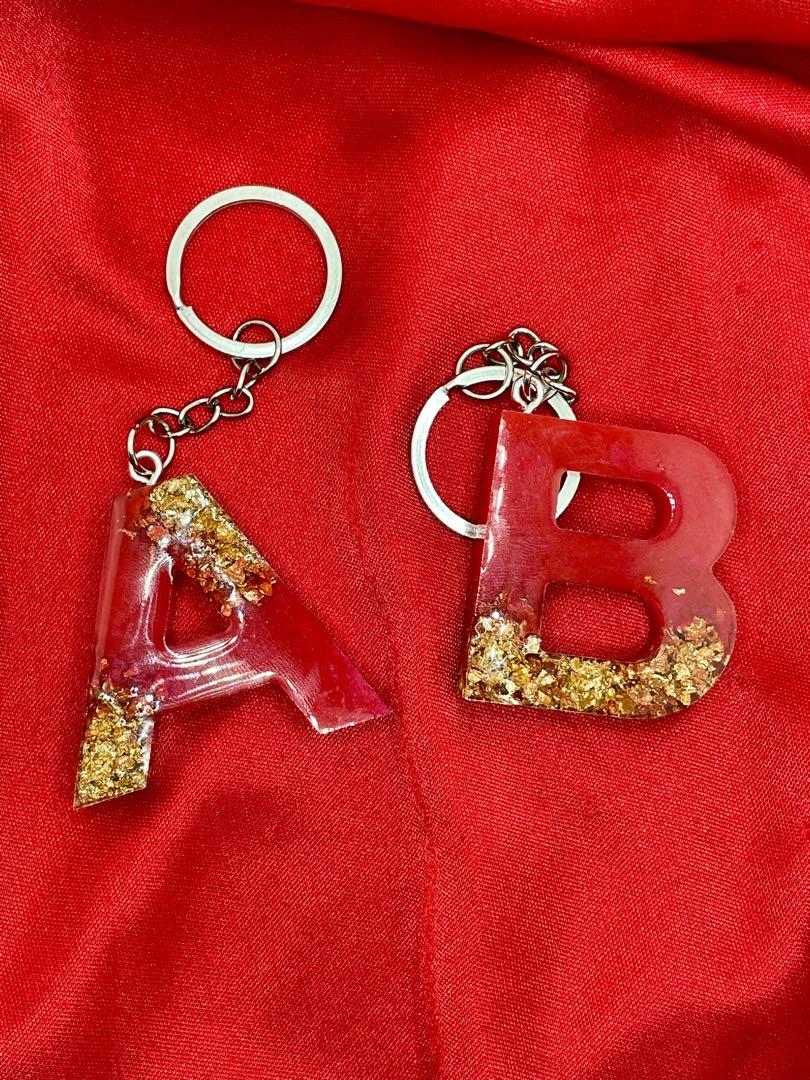 Epoxy Resin Alphabet Keychains **IN STOCKS**, Women's Fashion, Watches ...