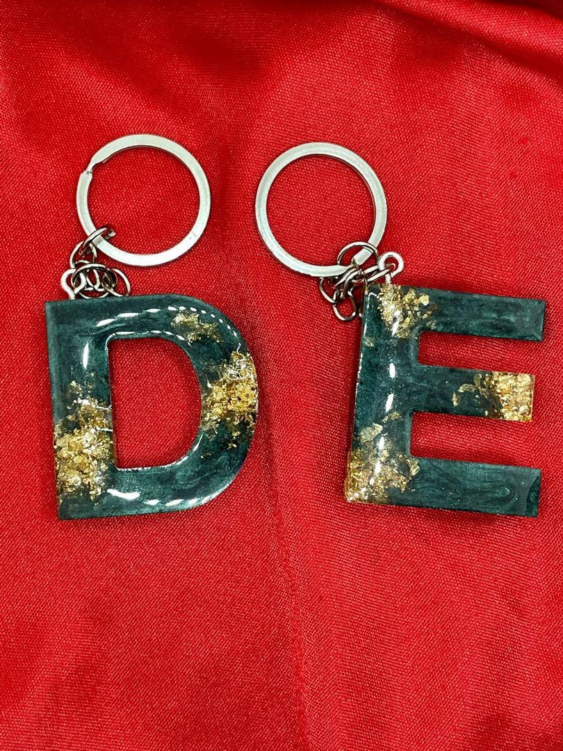 Epoxy Resin Alphabet Keychains **IN STOCKS**, Women's Fashion, Watches ...
