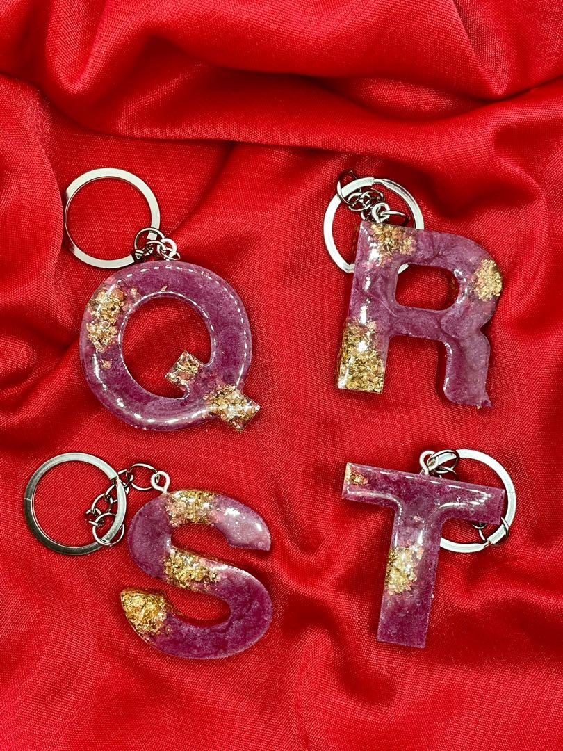 Epoxy Resin Alphabet Keychains **IN STOCKS**, Women's Fashion, Watches ...