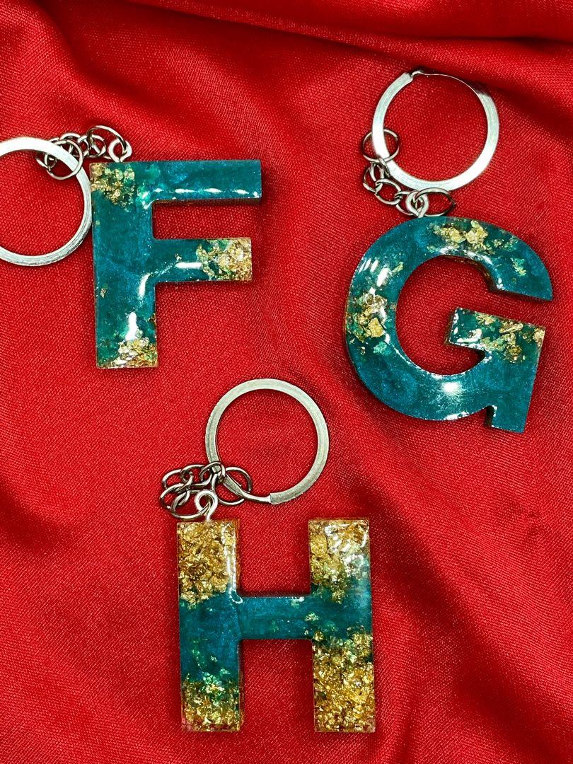 Epoxy Resin Alphabet Keychains **IN STOCKS**, Women's Fashion, Watches ...
