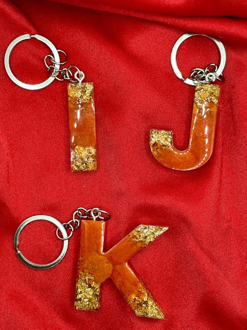 Epoxy Resin Alphabet Keychains **IN STOCKS**, Women's Fashion, Watches ...