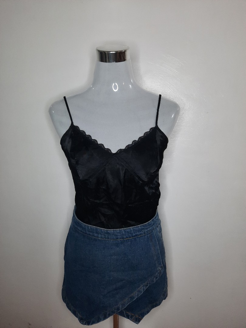 Guess Black String top, Women's Fashion, Tops, Sleeveless on Carousell