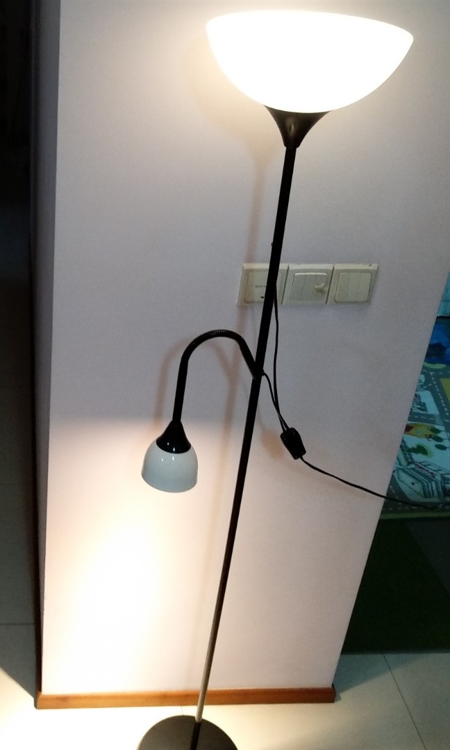 IKEA Floor Lamp with adjustable arm spotlight, G0713, Furniture & Home ...