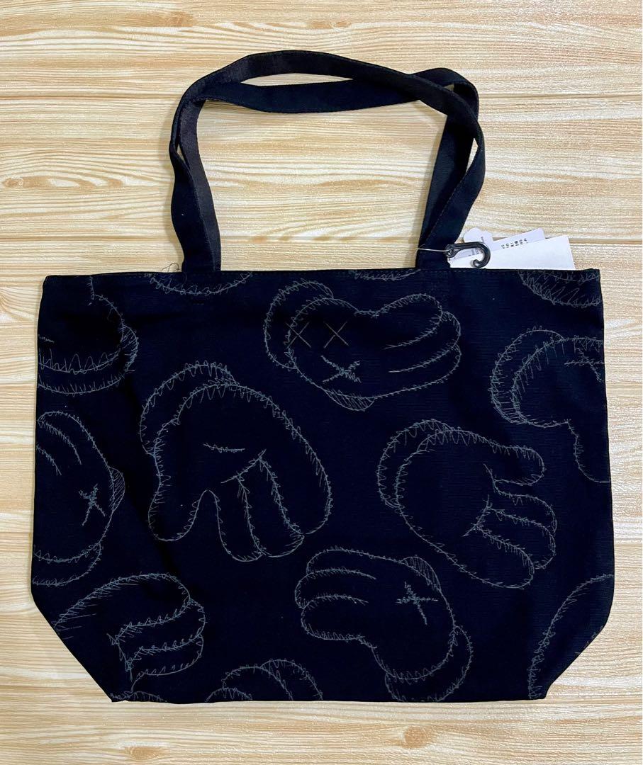 KAWS x Uniqlo Hands Tote Bag Black, Women's Fashion, Bags & Wallets ...