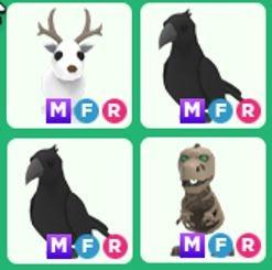 MFR CROW/ARCTIC REINDEER/SKELEREX (ADOPT ME PET), Video Gaming, Gaming ...