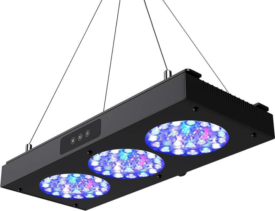 NICREW Aquarium LED Reef Light 150W, Dimmable Full Spectrum Marine LED Light for Saltwater Coral ...