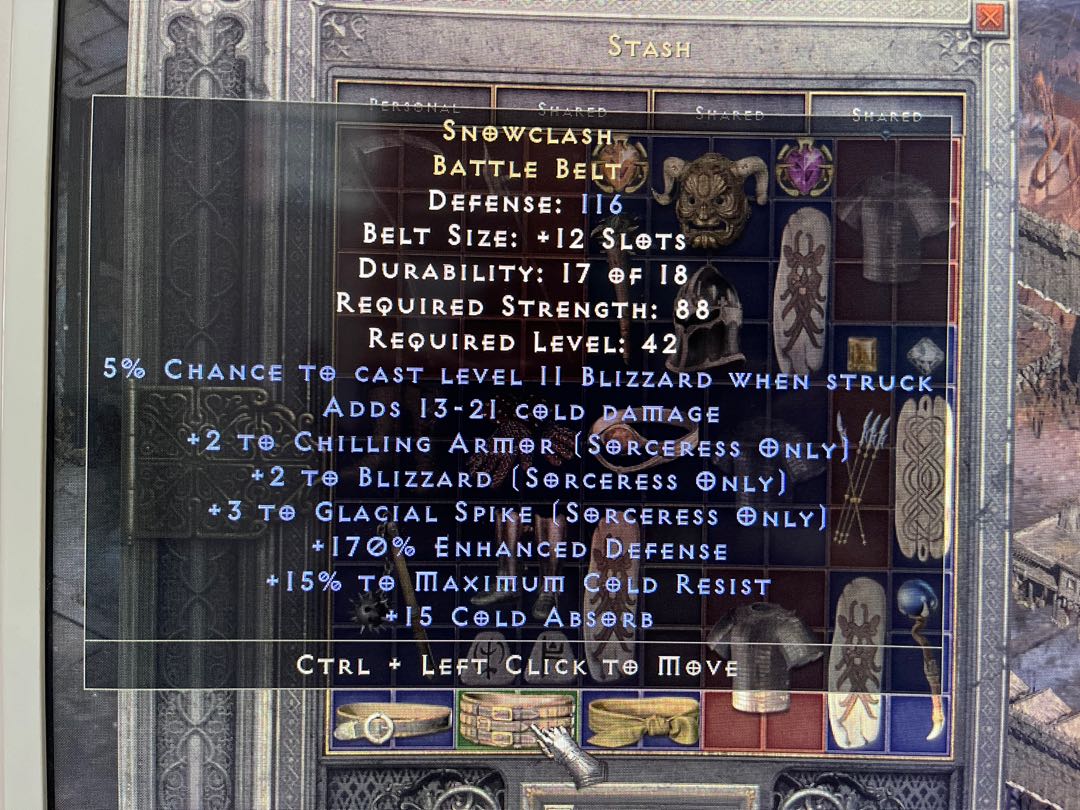 Perfect Snowclash Battle Belt D2r, Video Gaming, Gaming Accessories, In ...