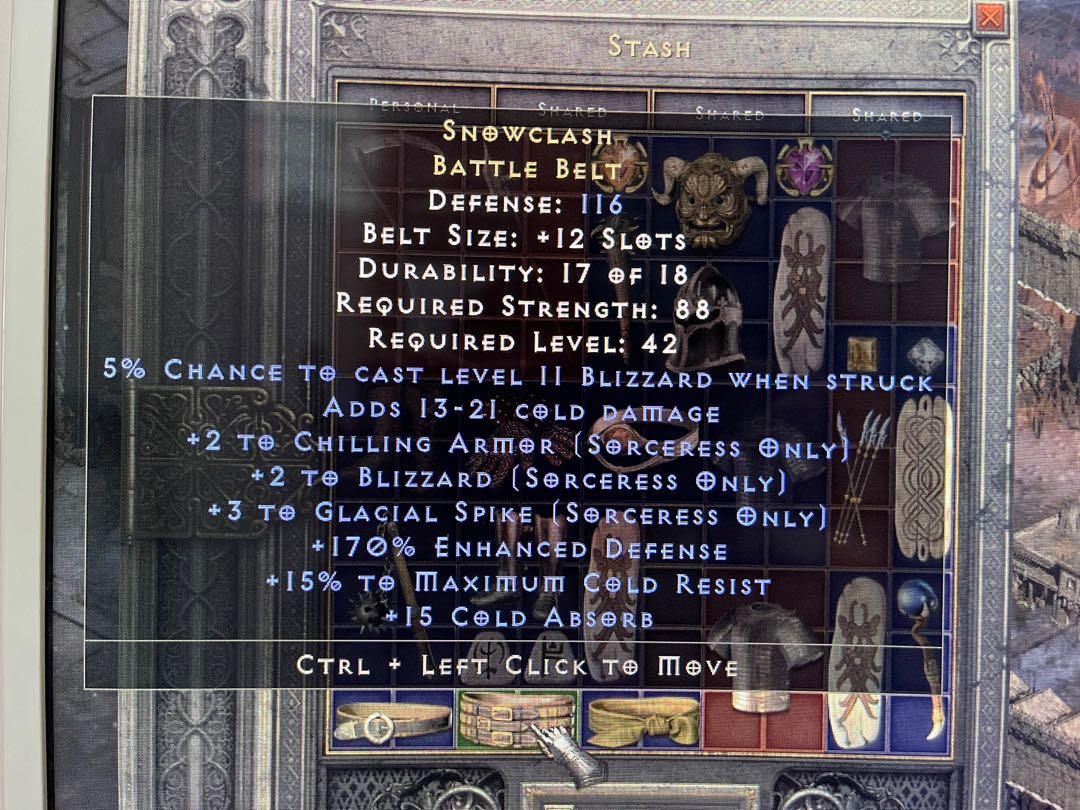 Perfect Snowclash Battle Belt D2r, Video Gaming, Gaming Accessories, In ...