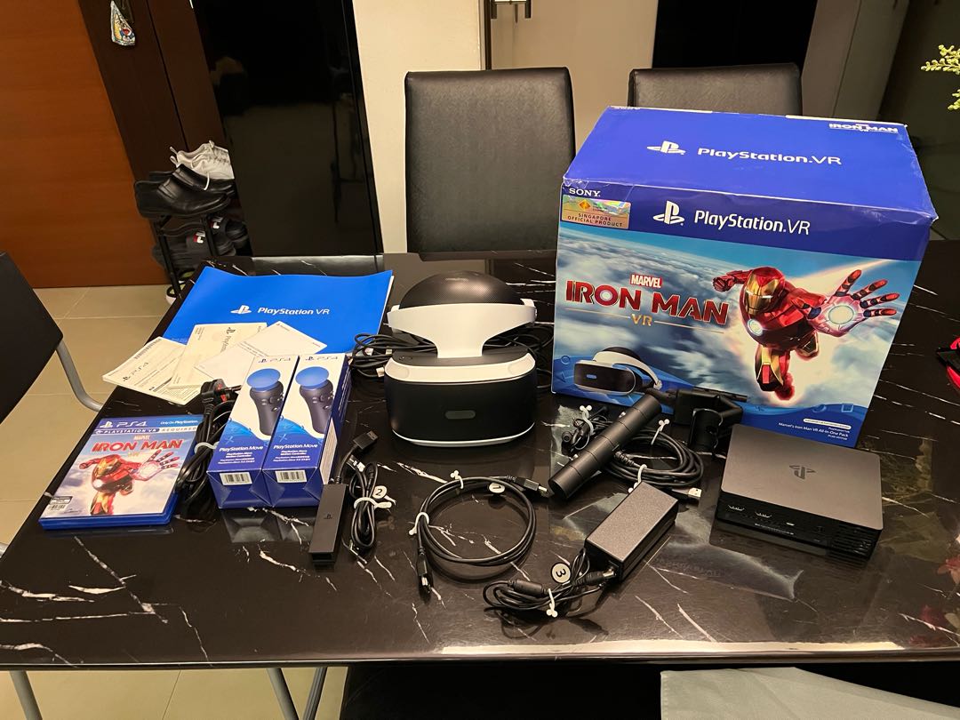 PlayStation VR complete set with Iron Man VR game, Video Gaming, Video ...