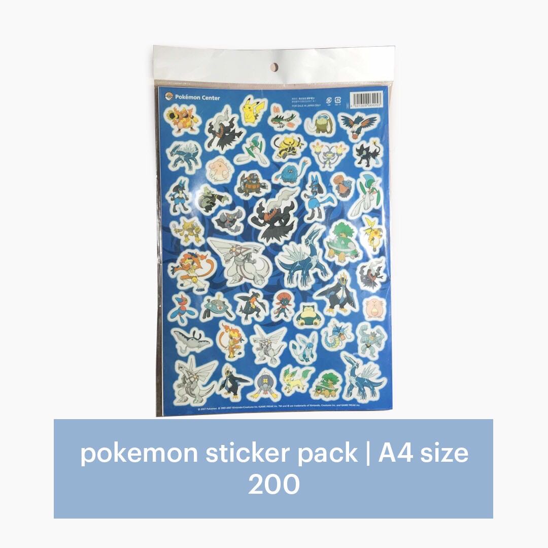 Pokemon sticker pack a4 size, Hobbies & Toys, Stationary & Craft, Other ...