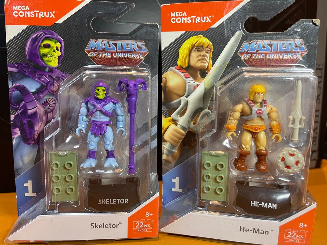 Set of 2 Mega-Construct MASTERS OF THE UNIVERSE Series 1 minifigures He ...