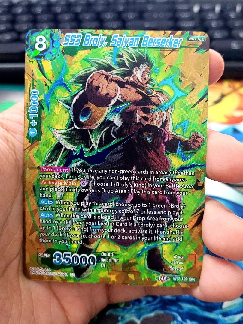 SS3 Broly, Saiyan Berserker Dragonball Super CCG card, Hobbies & Toys ...