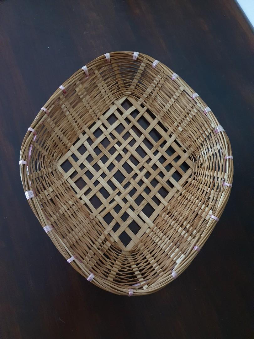 Traditional hand woven bamboo rattan plate holder, Furniture & Home ...