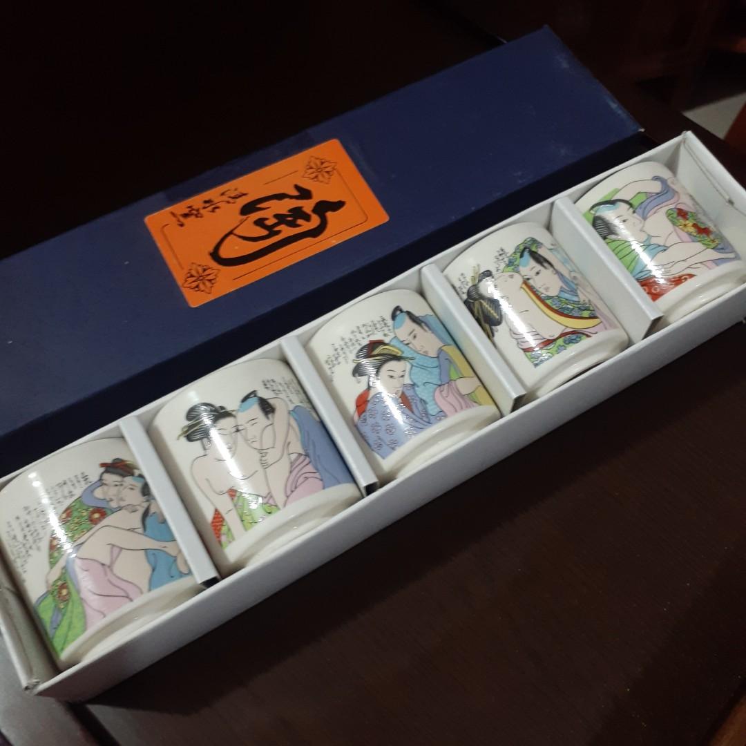 Vintage erotic Japanese "shunga" art sake cups/ shot glass, Hobbies ...