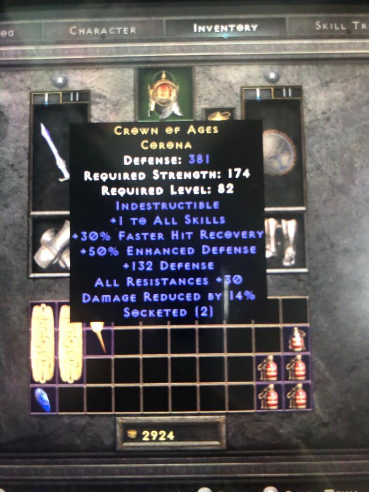 WTS: crown of ages coa Diablo 2, Video Gaming, Gaming Accessories, In ...
