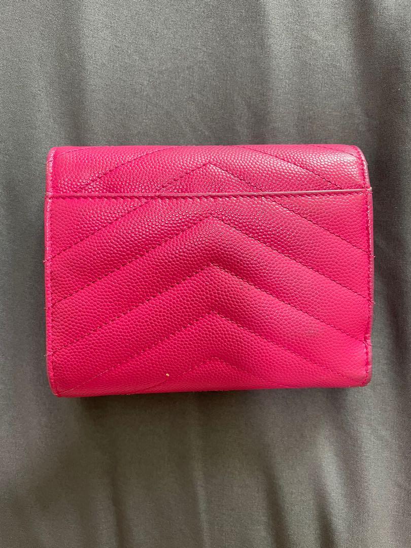 YSL Compact Wallet Pink, Luxury, Bags & Wallets on Carousell