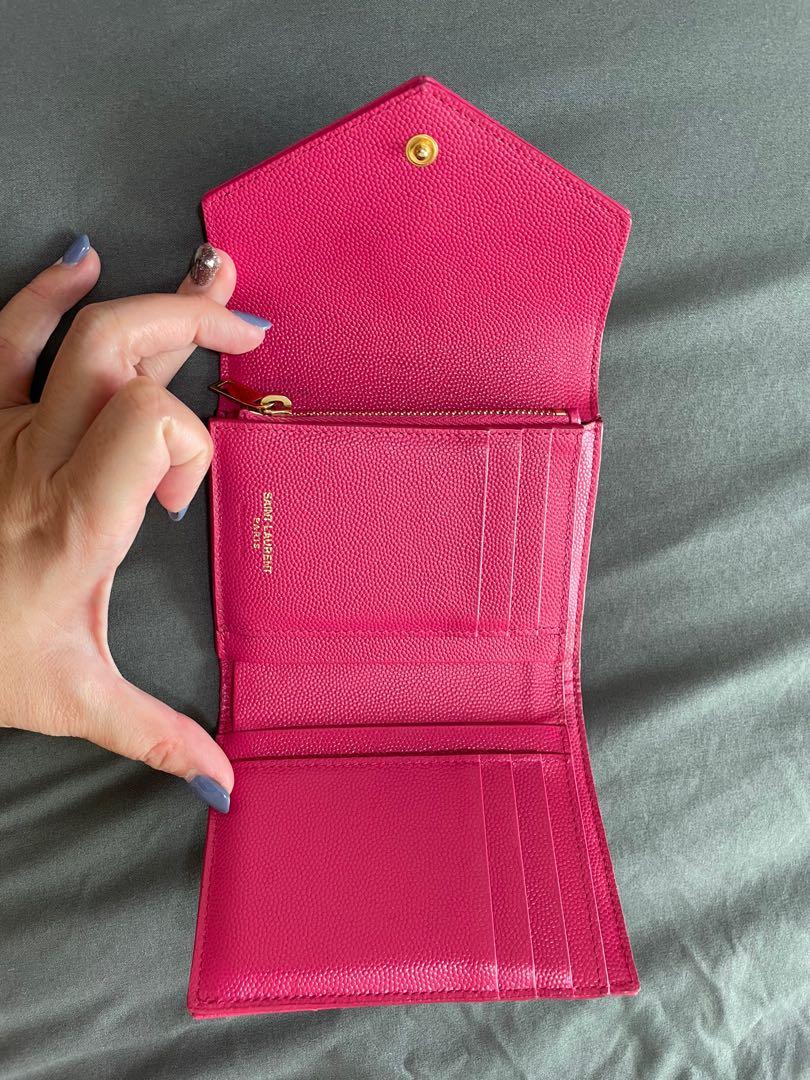 YSL Compact Wallet Pink, Luxury, Bags & Wallets on Carousell