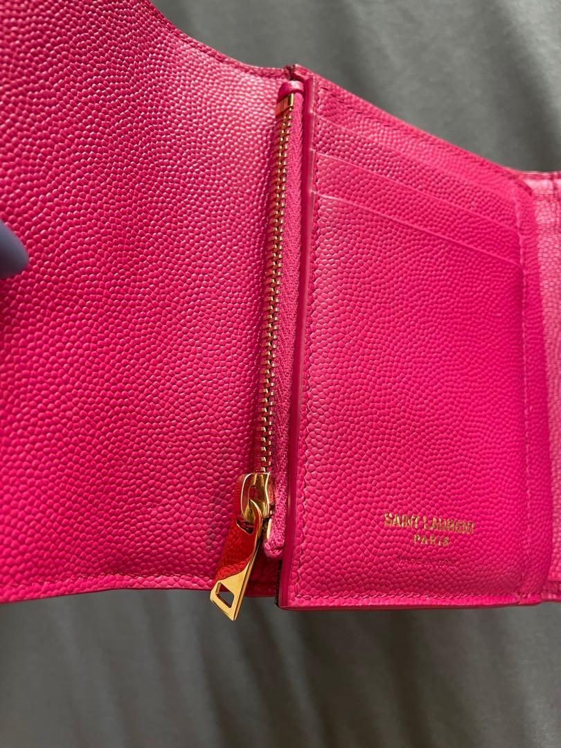 YSL Compact Wallet Pink, Luxury, Bags & Wallets on Carousell