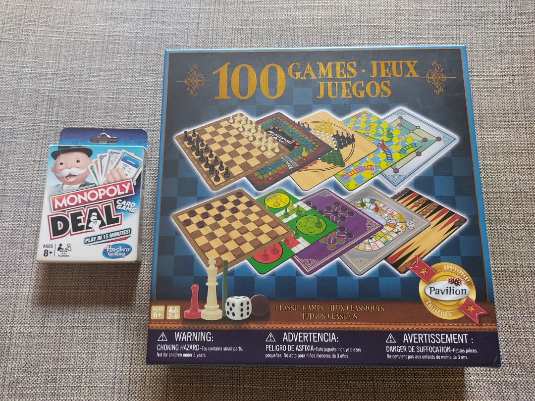 100 in 1 Game Set Board Game + Monopoly Deal Card Game, Hobbies & Toys ...