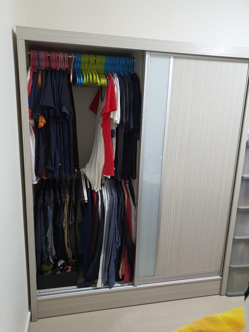 5 feet sliding door wardrobe, Furniture & Home Living, Furniture ...
