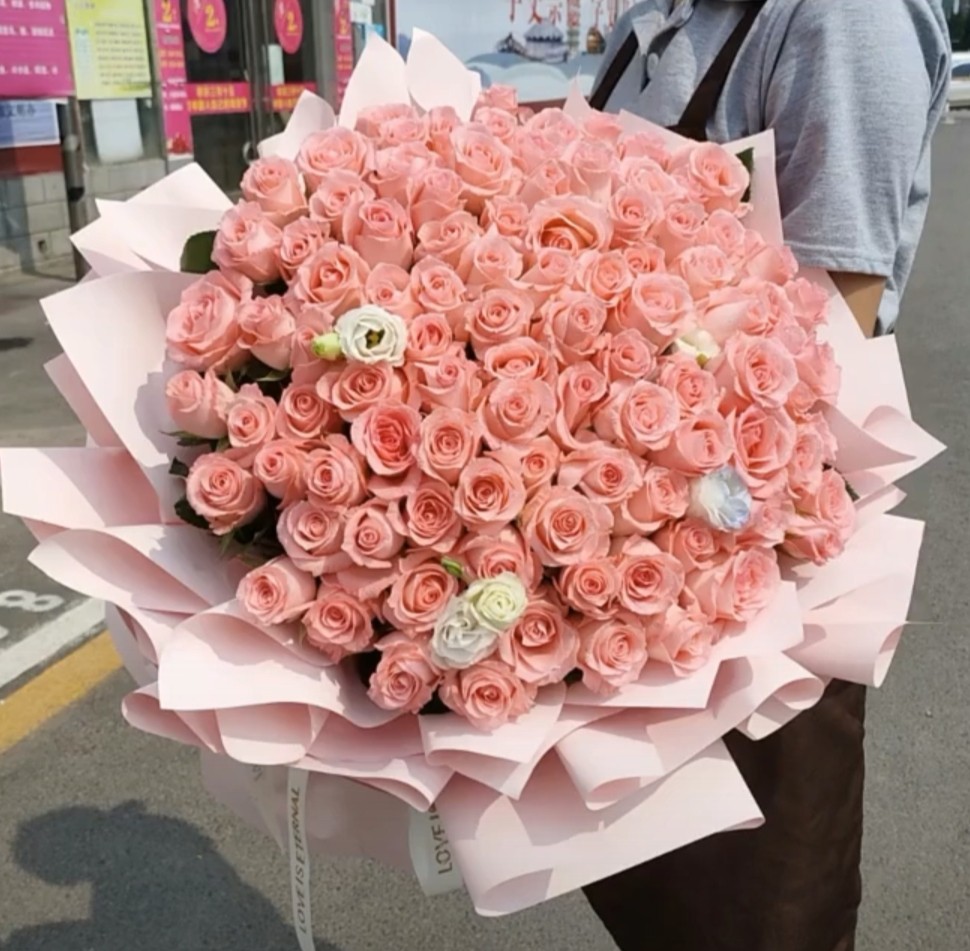 99 Pink Roses Bouquet-Proposal/Birthday/Anniversary/Surprise, Hobbies ...