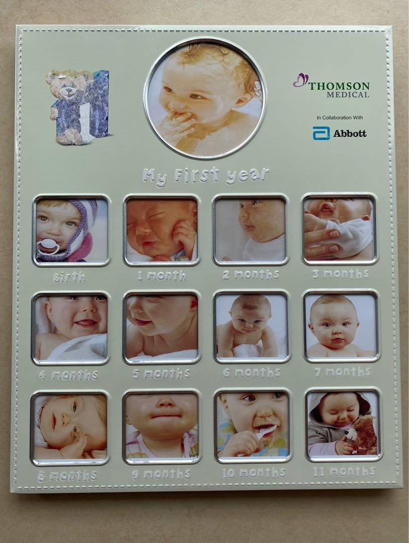 Baby milestone photo frame (birth to 1 year old), Babies & Kids, Baby ...