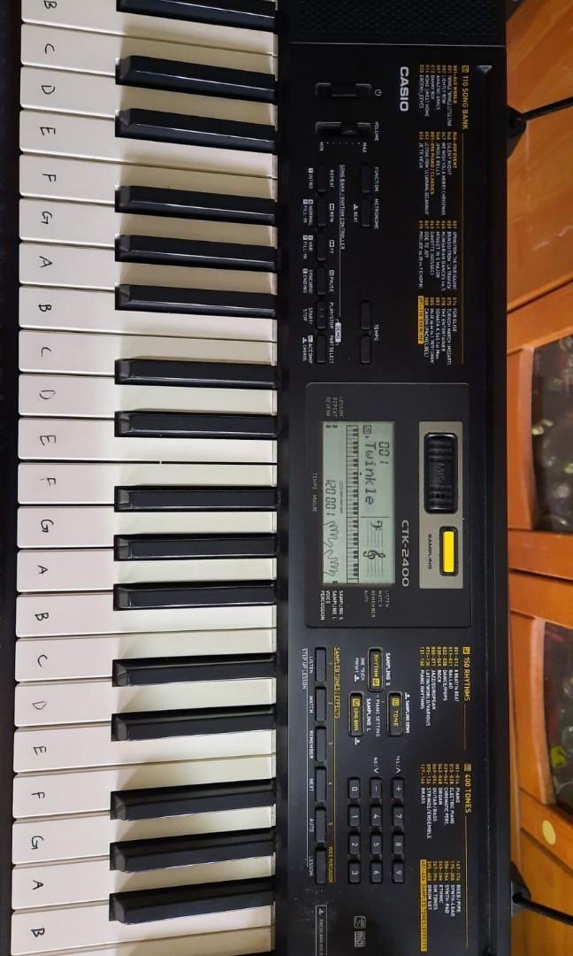 Casio organ with stand piano keyboard CTK-2400, Hobbies & Toys, Music ...
